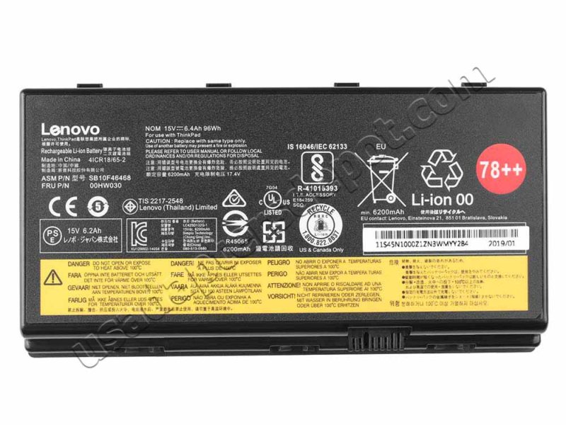 Original Lenovo ThinkPad P71 Battery 96Wh 6400mAh