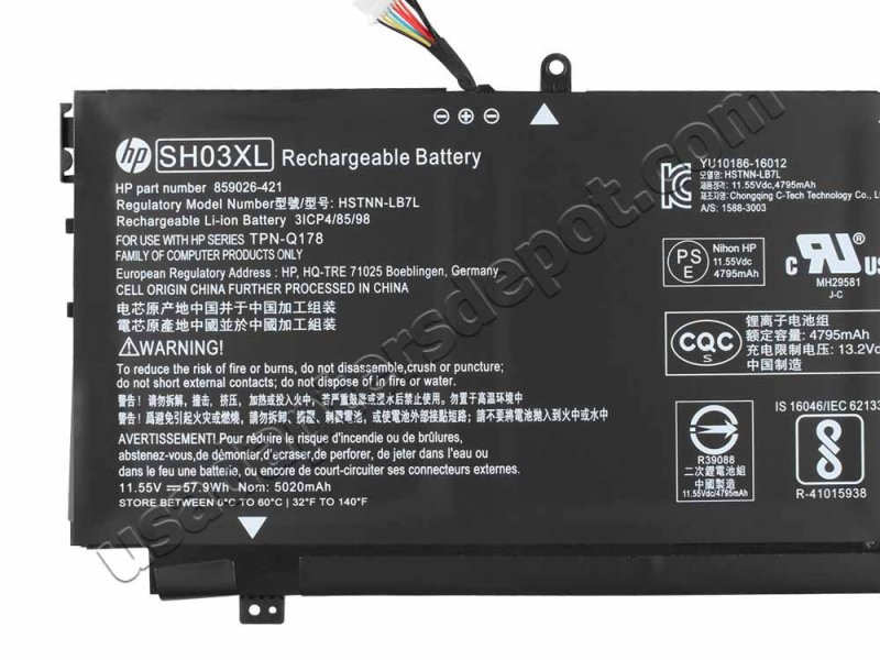 Original Battery HP Spectre x360 13-ac000 57.8Wh 5013mAh long line