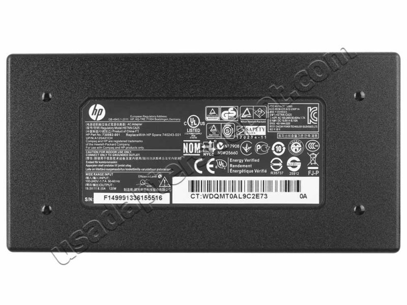 Original 120W Charger HP USB-C G5 Dock L64087-001 AC Adapter